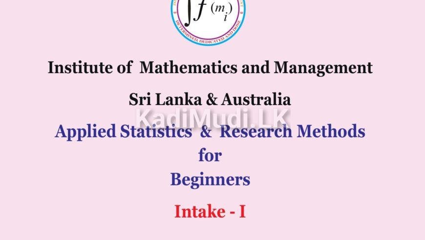 Applied Statistics and Research Methods | KadiMudi